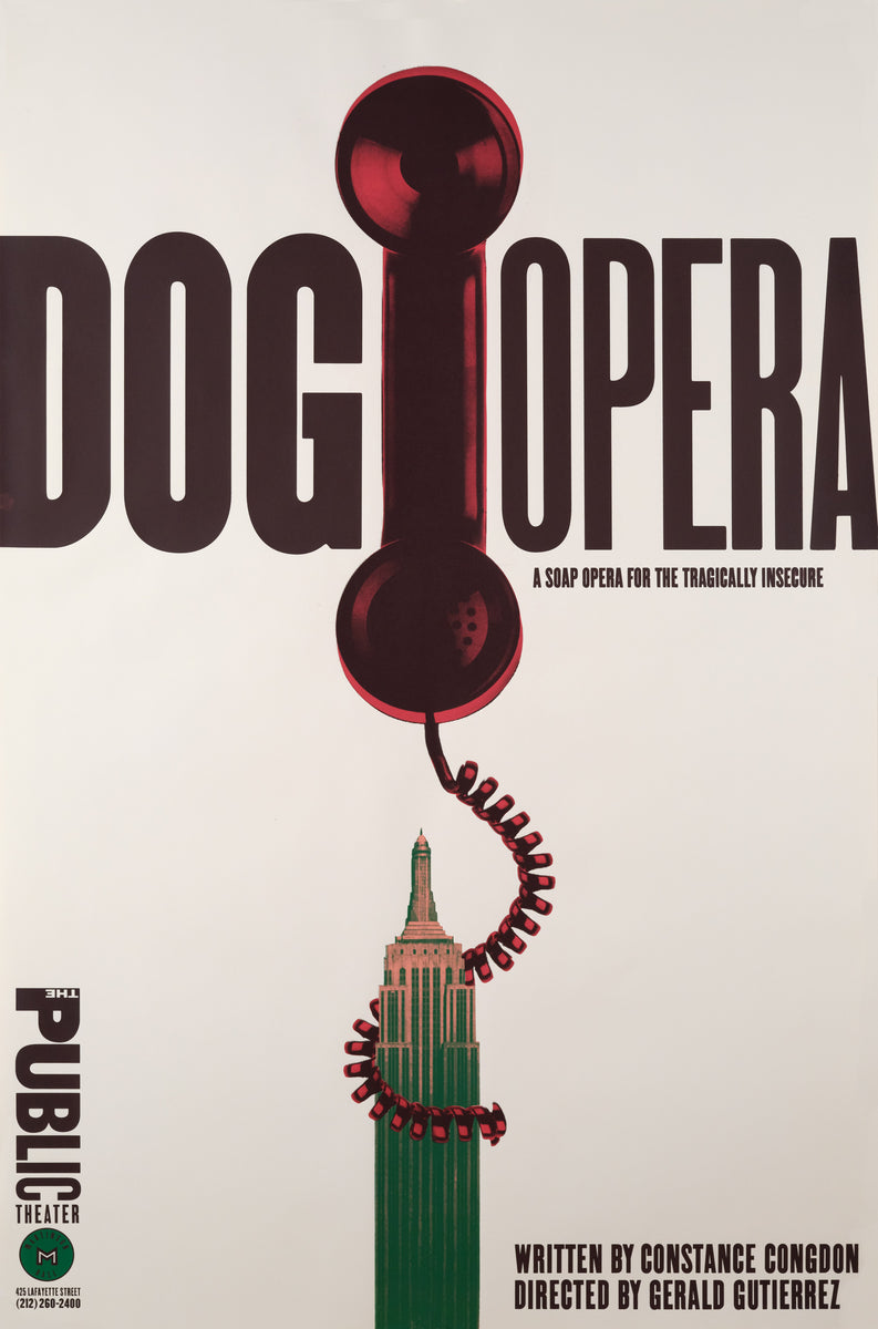 Paula Scher poster, Dog Opera, Public Theater | Grafa Gallery