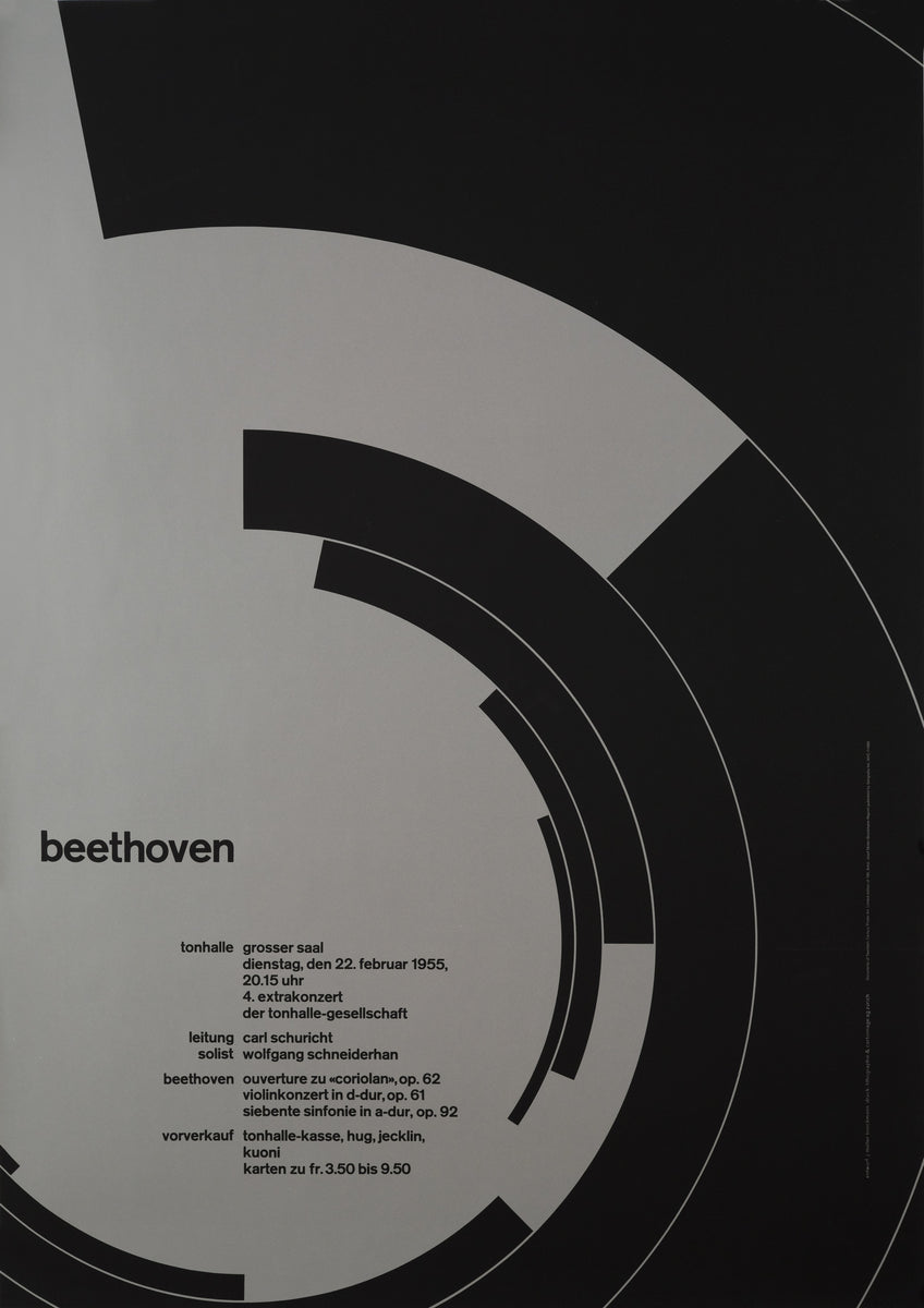 Josef Müller-Brockmann poster, Beethoven, Reprint | Grafa Gallery