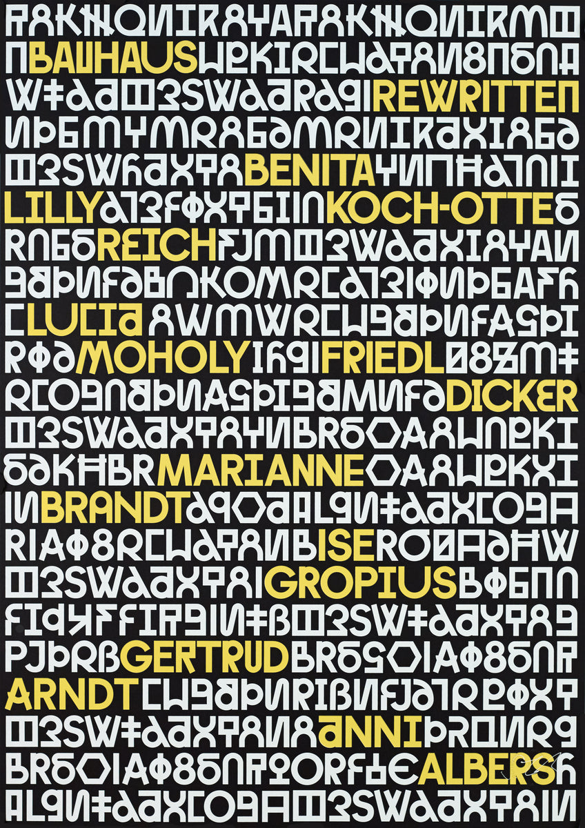 Sascha Lobe poster, Bauhaus Rewritten (yellow) | Grafa Gallery