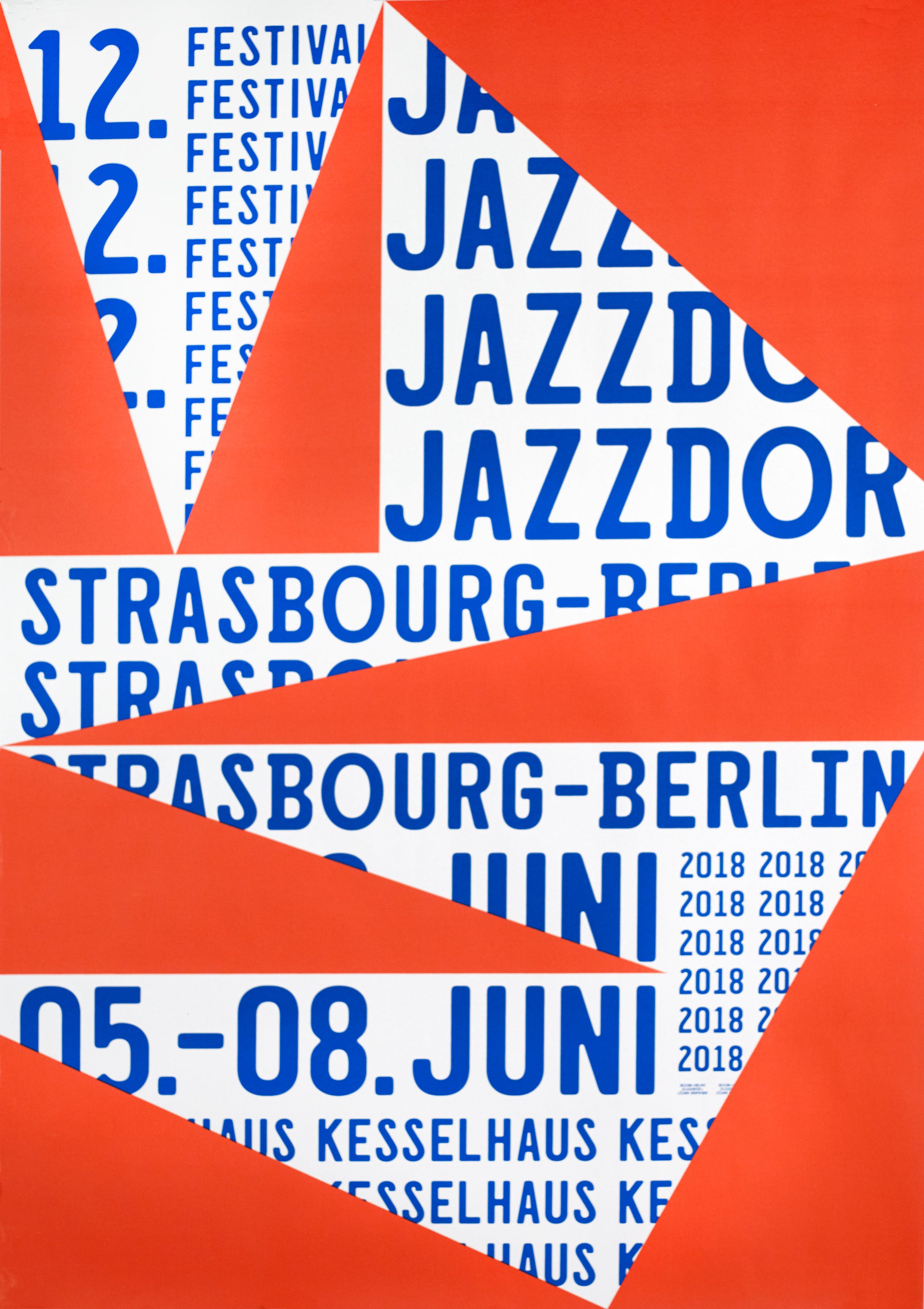 Helmo poster, Jazzdor Festival Berlin 2018, orange triangles | Grafa ...